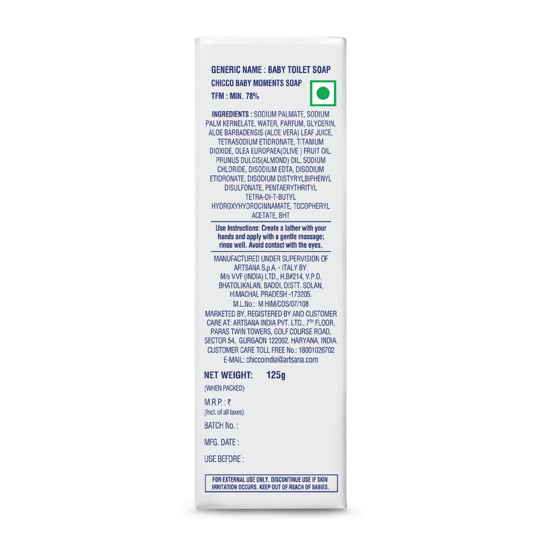 Chicco Baby Moments Soap, 125 gm Price, Uses, Side Effects, Composition ...