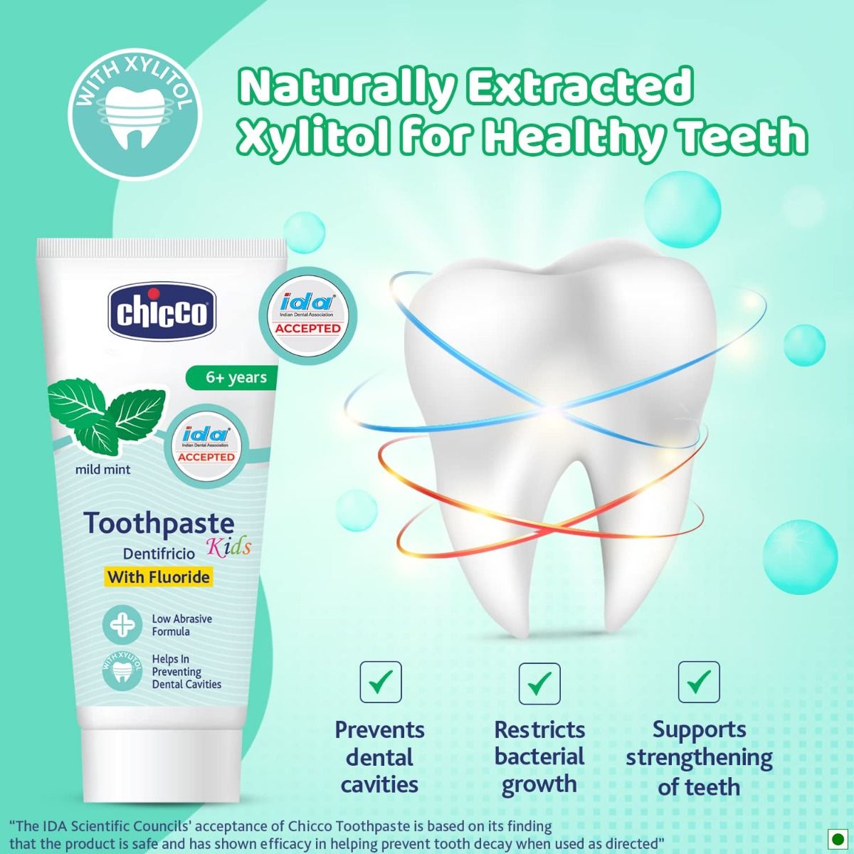 Chicco Mild Mint Flavour Toothpaste for 6+ Year Kids, 70 gm Price, Uses ...