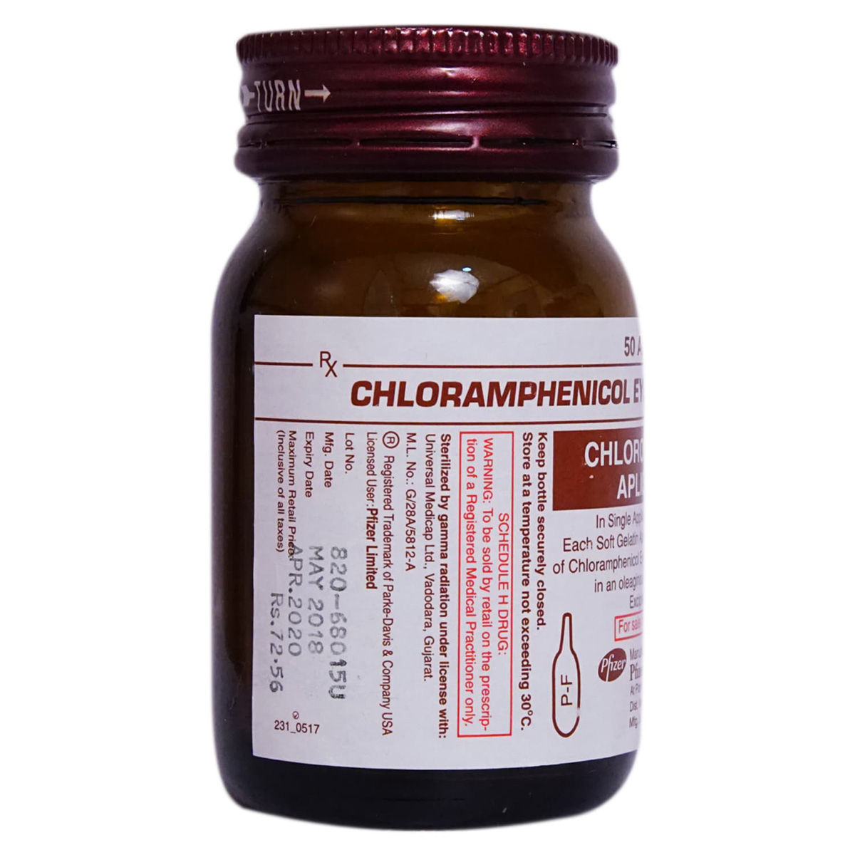 Chloromycetin Aplicap 50's Price, Uses, Side Effects, Composition ...
