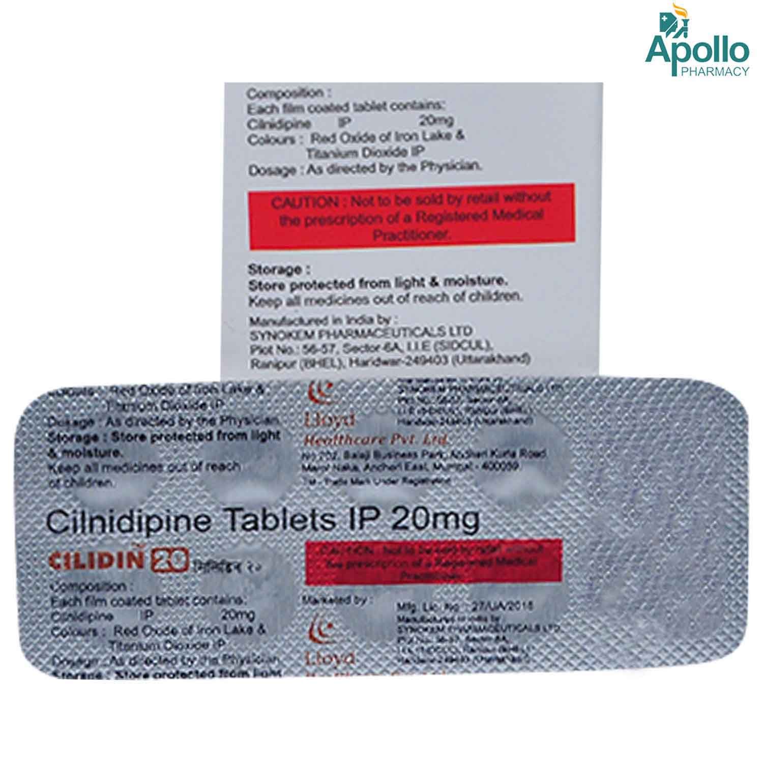 Cilidin 20 Tablet 10's Price, Uses, Side Effects, Composition - Apollo ...