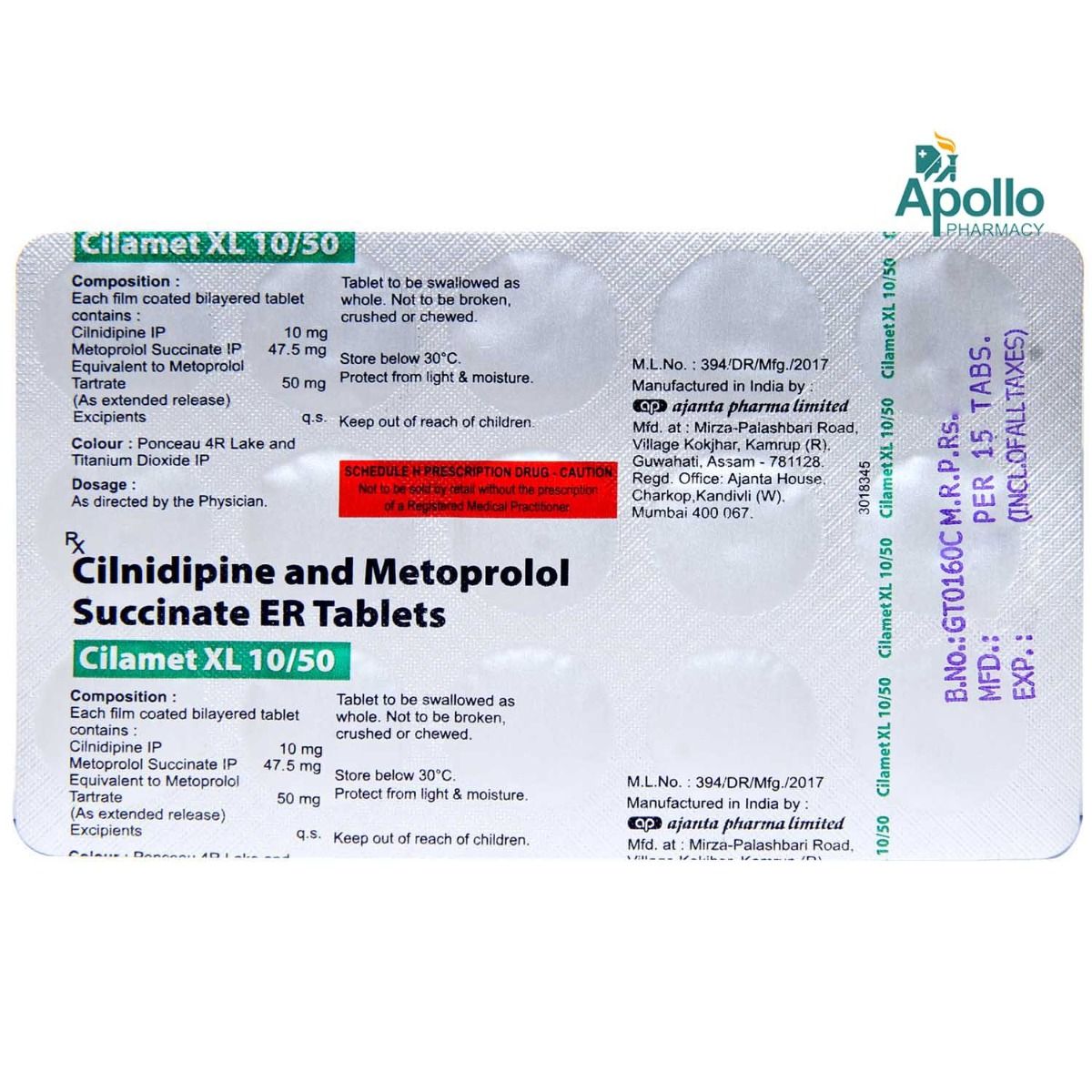 CILAMET XL 50MG TABLET Price, Uses, Side Effects, Composition - Apollo ...