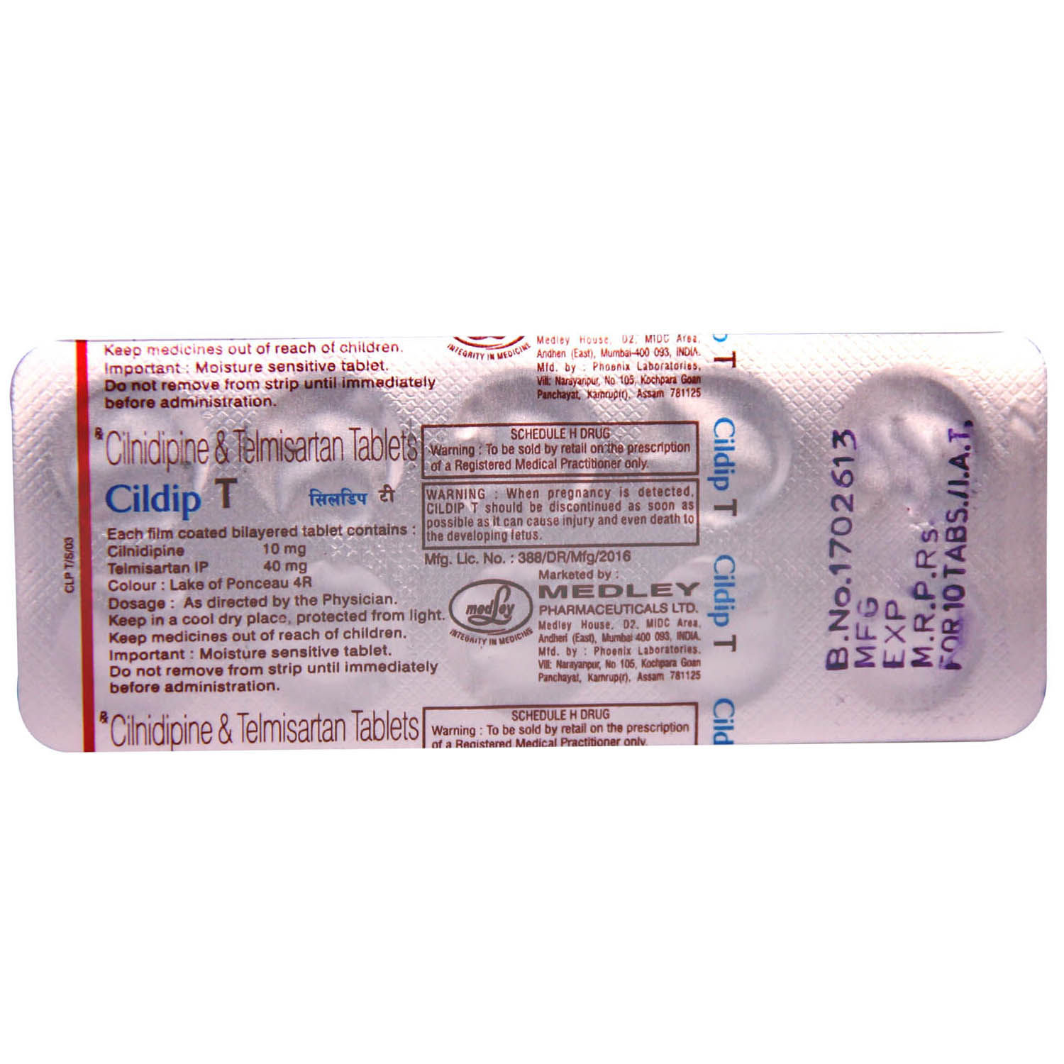 Cildip T Tablet 10's Price, Uses, Side Effects, Composition - Apollo ...