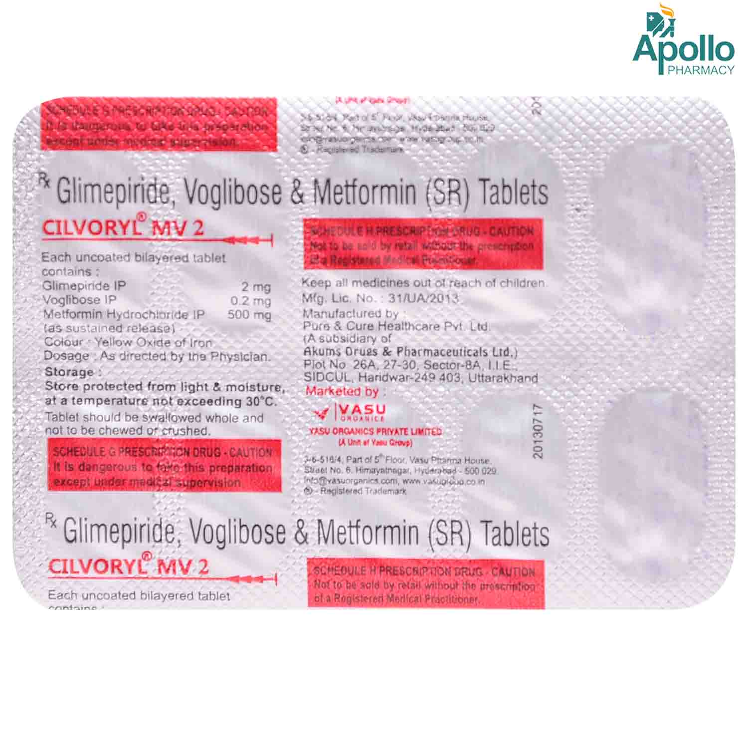 Cilvoryl Mv 2Mg Tablet 10'S Price, Uses, Side Effects, Composition ...