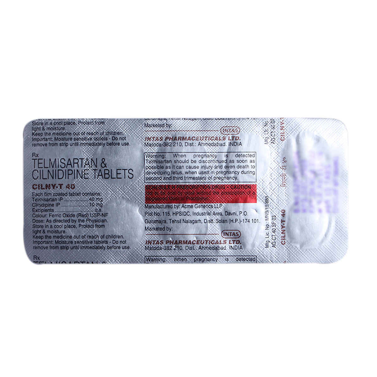 Cilny-T 40 mg Tablet 10's Price, Uses, Side Effects, Composition ...