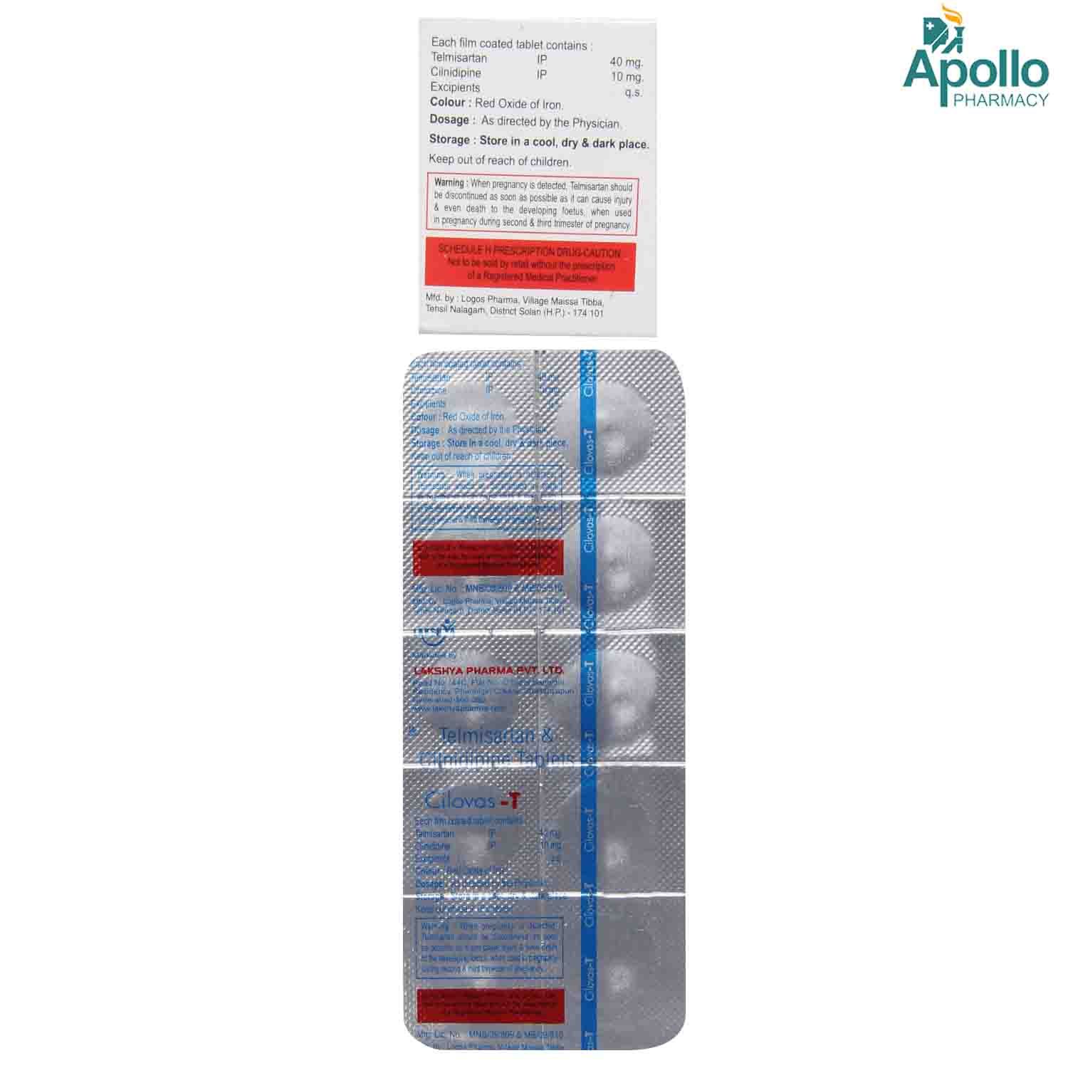 Cilovas T 40/10mg Tablet 10's Price, Uses, Side Effects, Composition ...