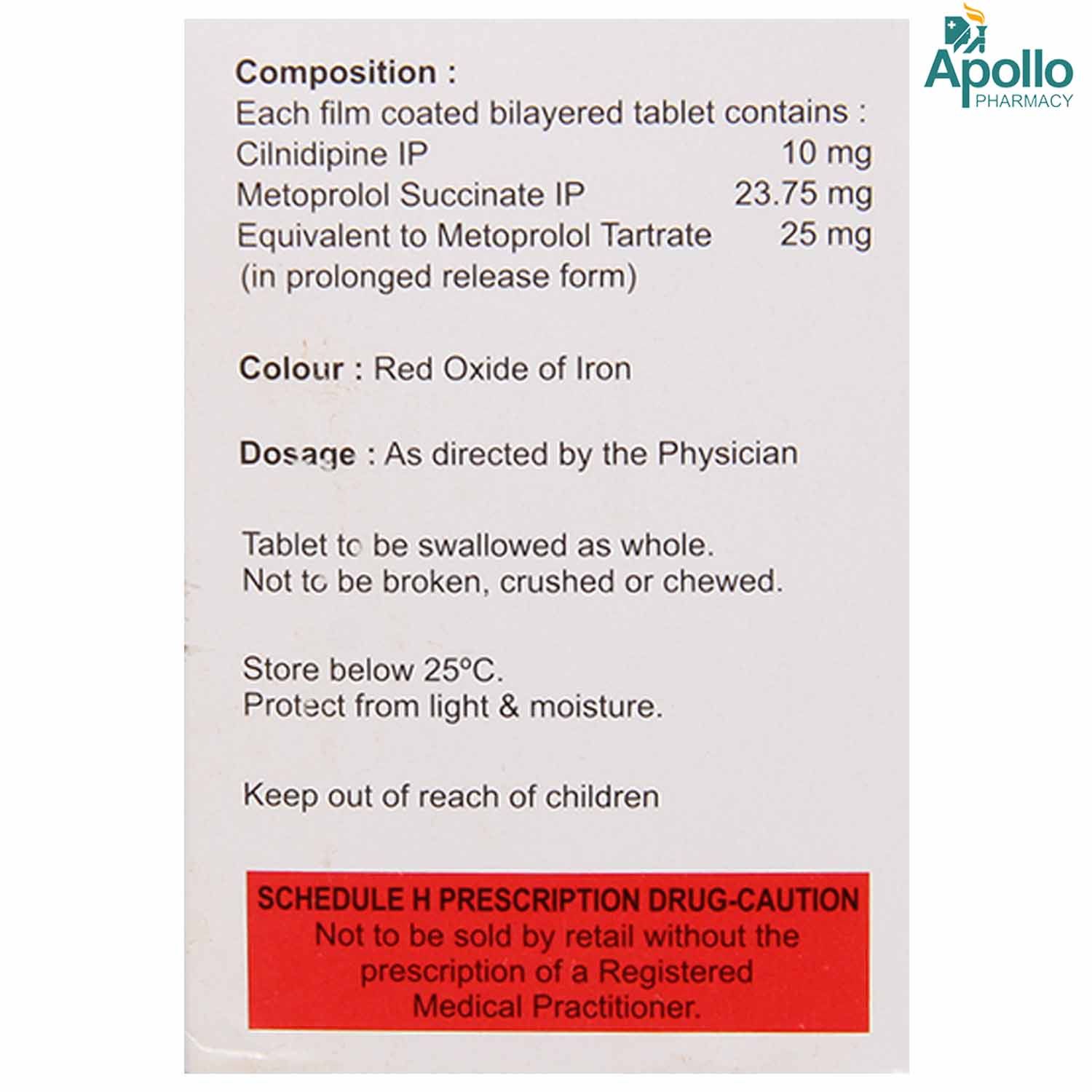 Cinod Beta 10/25 Tablet 15's Price, Uses, Side Effects, Composition ...
