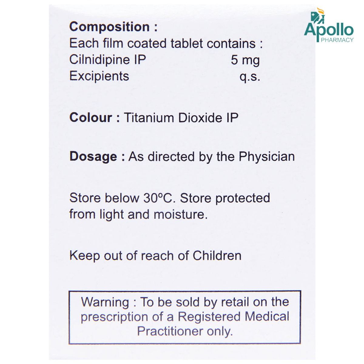 Cinod-5 Tablet 20's Price, Uses, Side Effects, Composition - Apollo ...