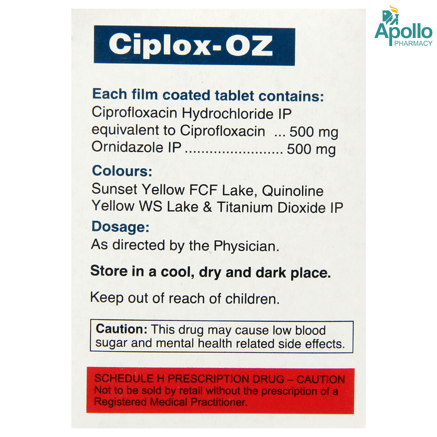 Ciplox-OZ Tablet 10's Price, Uses, Side Effects, Composition - Apollo ...