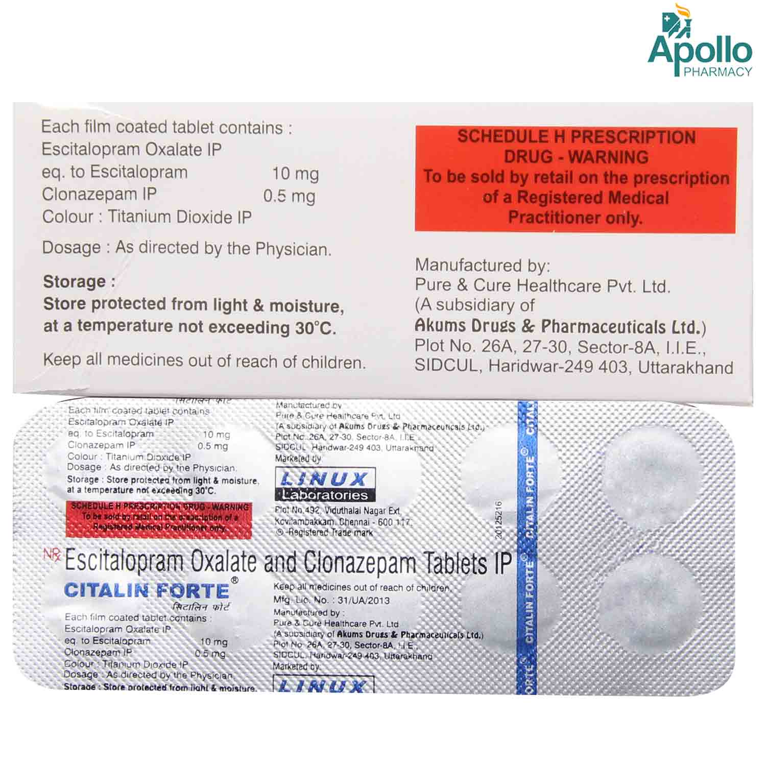 Citalin Forte Tablet 10's Price, Uses, Side Effects, Composition ...