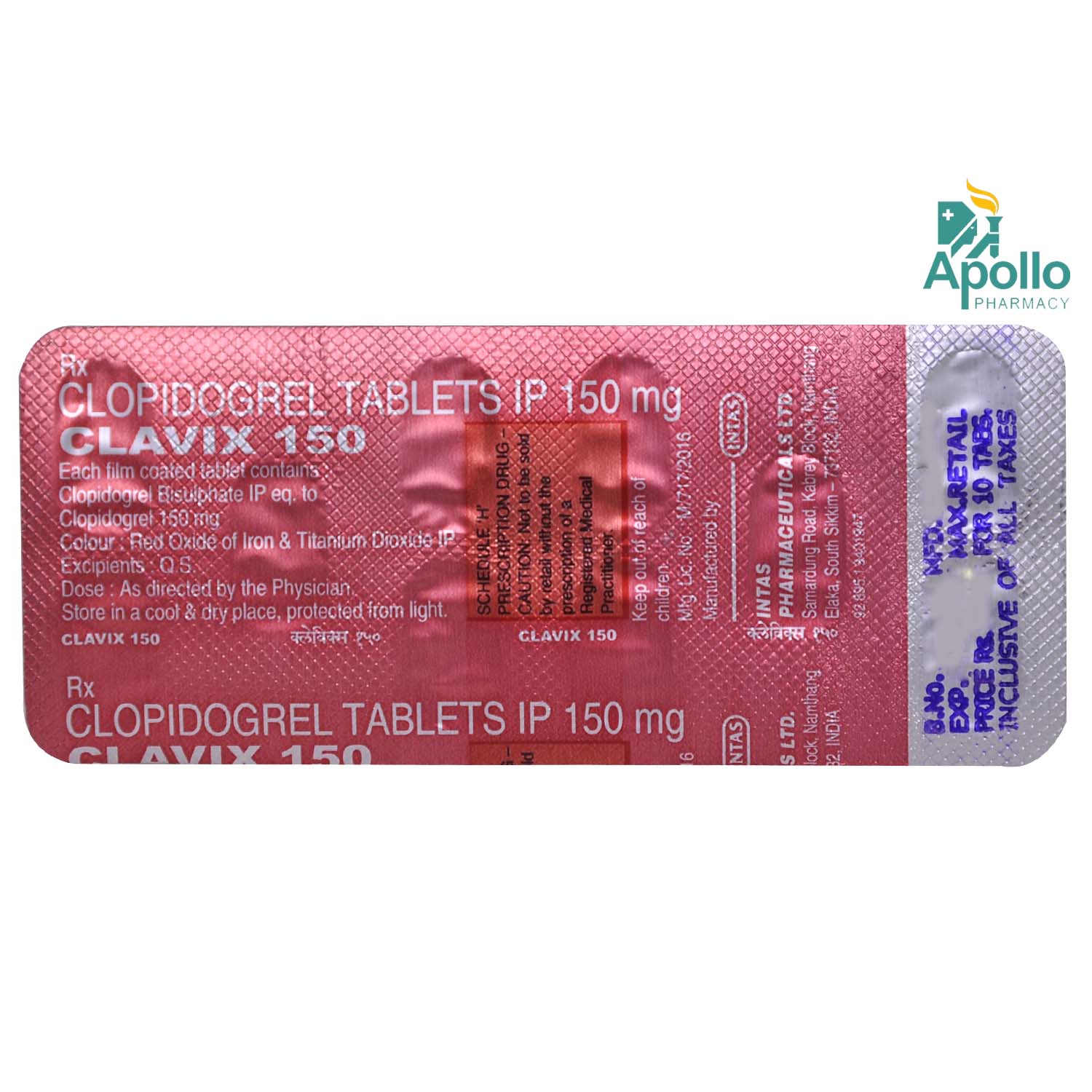 Clavix 150 Tablet 10's Price, Uses, Side Effects, Composition - Apollo ...