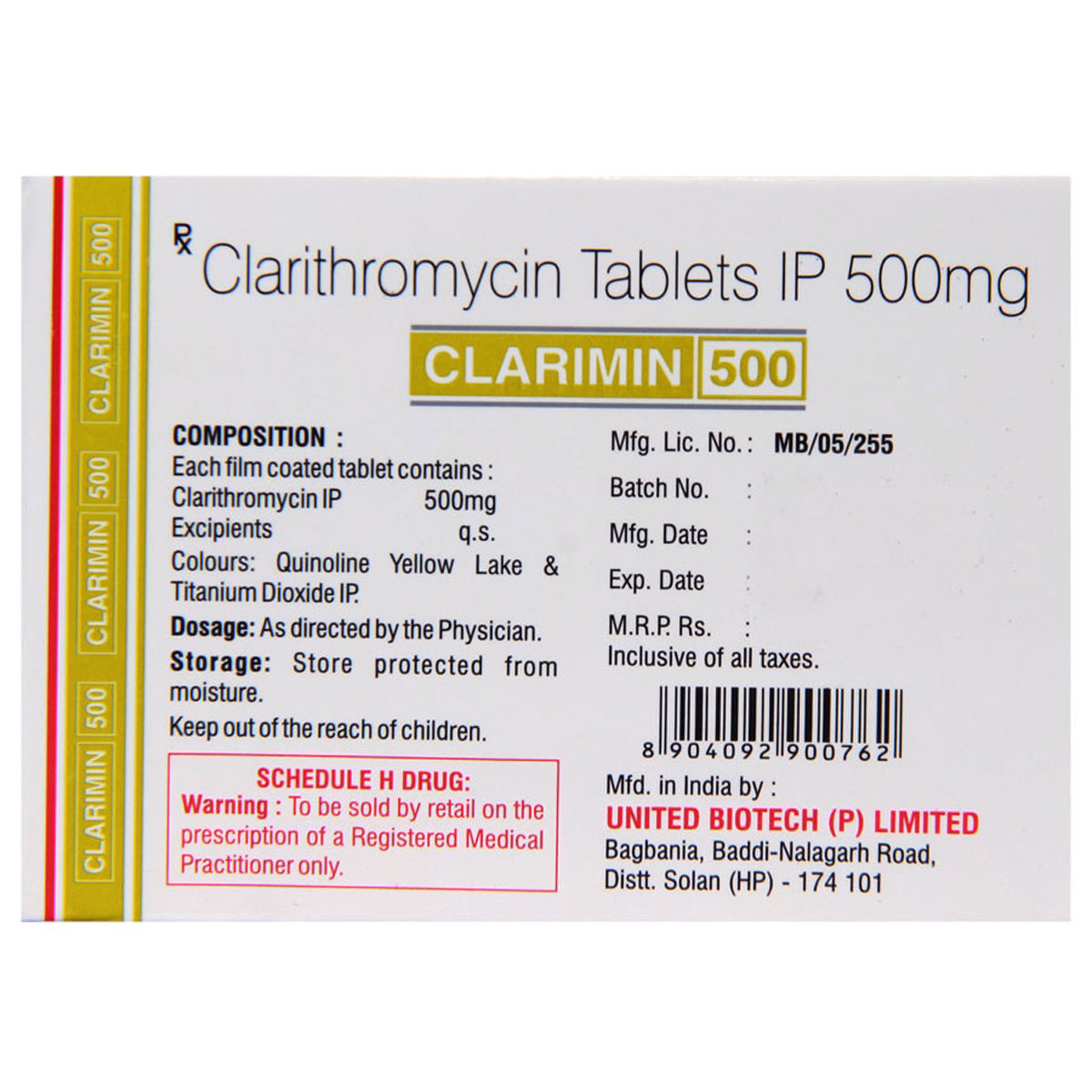 Clarimin 500mg Tablet 4's Price, Uses, Side Effects, Composition ...