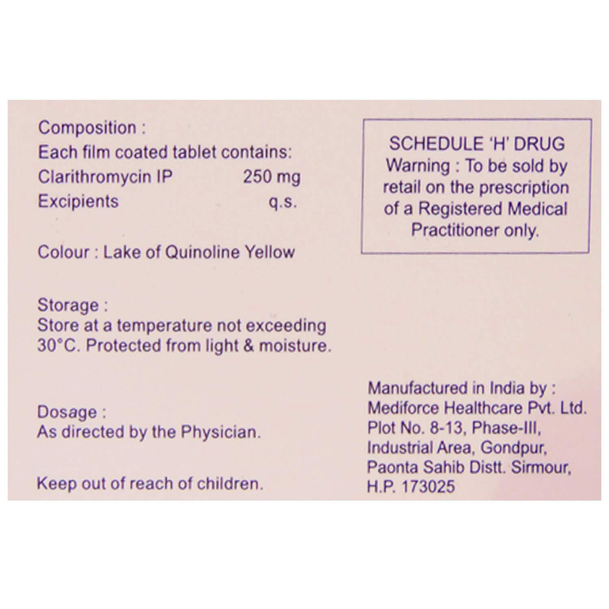 Clarinova-250 Tablet 6's Price, Uses, Side Effects, Composition ...