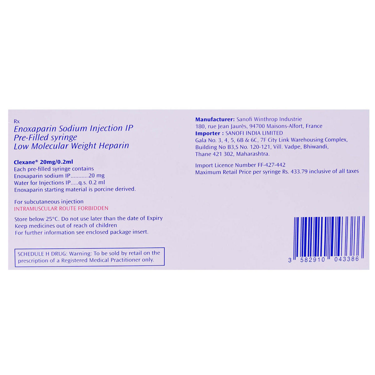 Clexane 20mg Injection 0.2 ml Price, Uses, Side Effects, Composition ...