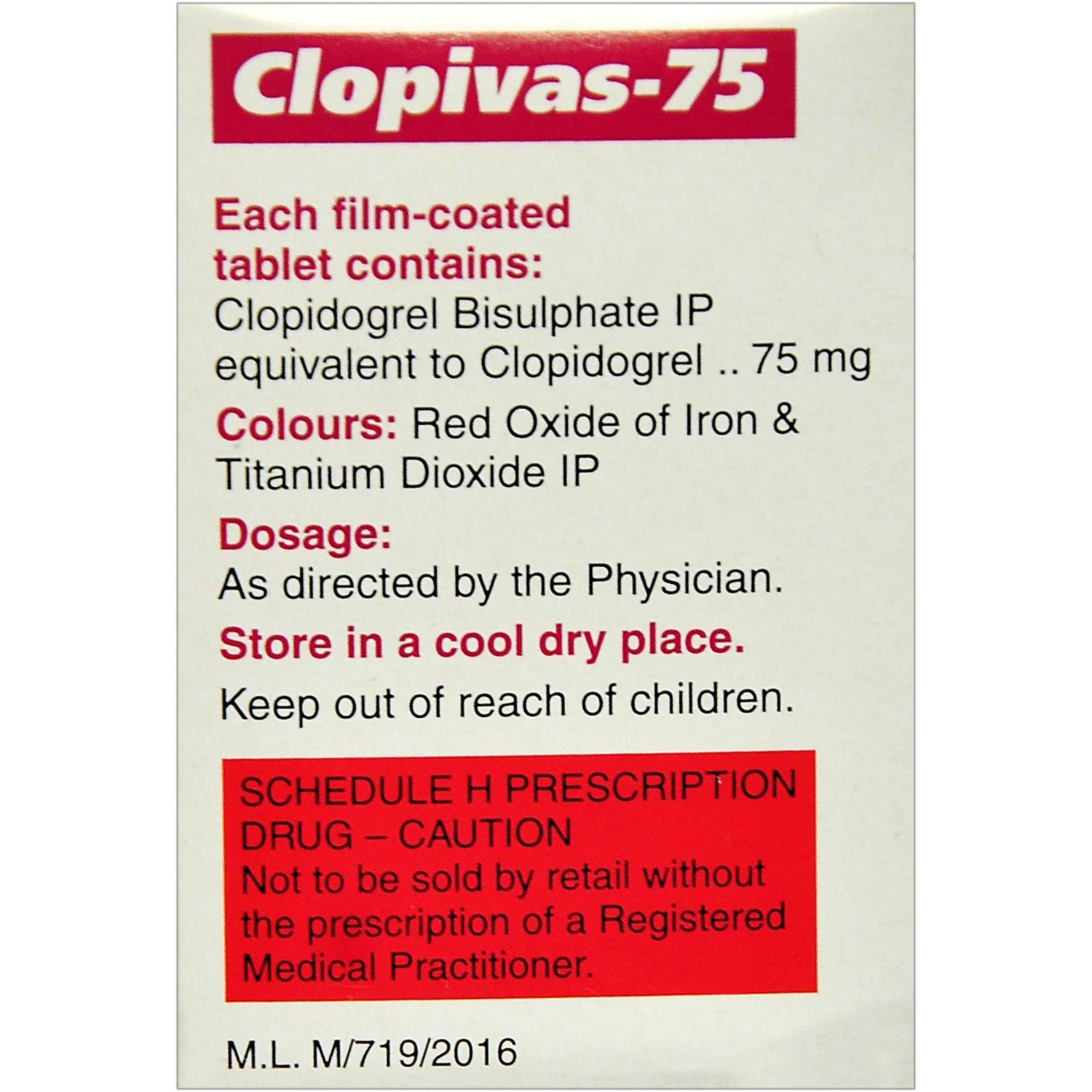 Clopivas-75 Tablet 15's Price, Uses, Side Effects, Composition - Apollo ...