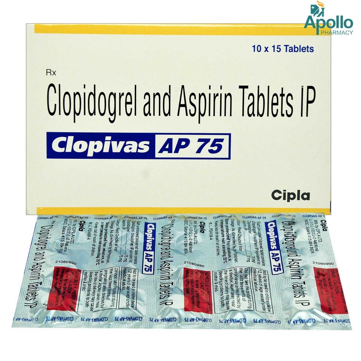 Clopivas AP 75 Tablet 15's Price, Uses, Side Effects, Composition ...