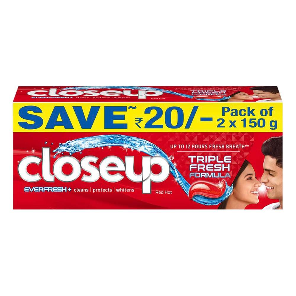 Closeup Active Gel Red Hot Toothpaste, 300 gm (2 x 150 gm) Price, Uses ...