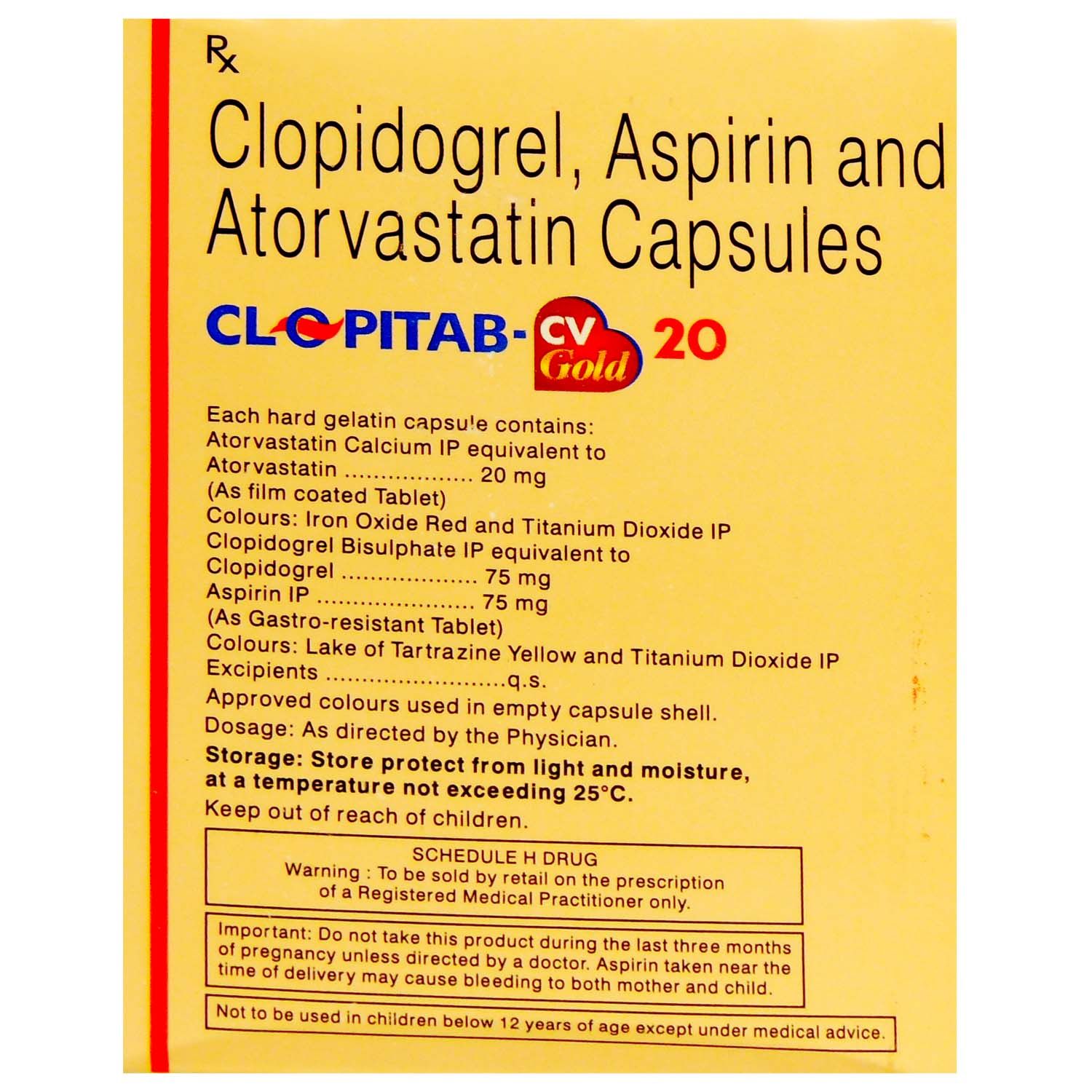 CLOPITAB CV GOLD 20MG CAPSULE 10'S Price, Uses, Side Effects ...