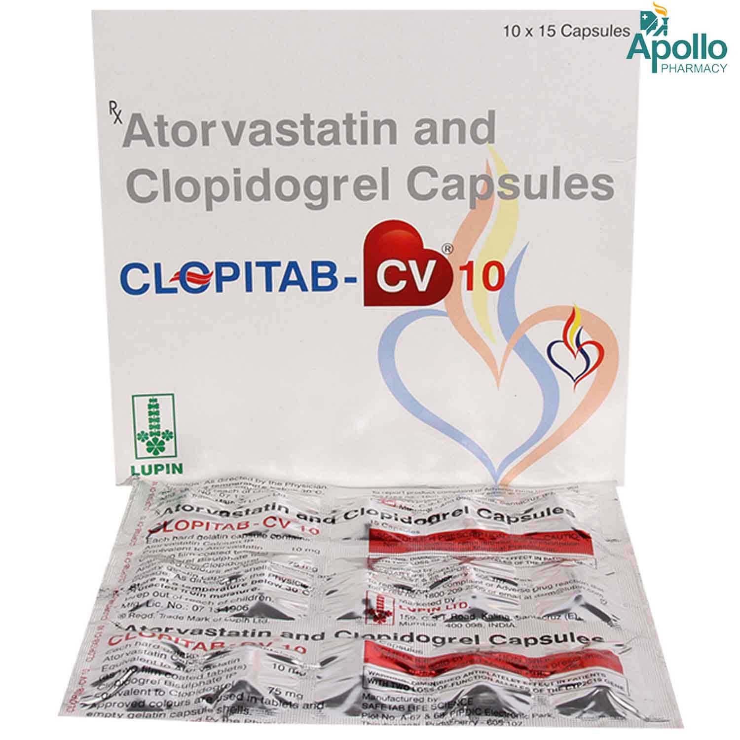 Clopitab CV 10 Capsule 15's Price, Uses, Side Effects, Composition ...