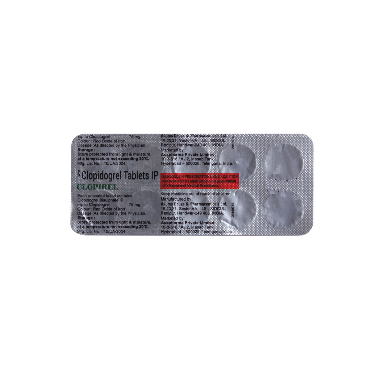 Clopirel 75 mg Tablet 10's Price, Uses, Side Effects, Composition ...