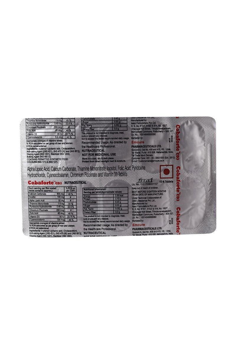 Cobaforte CD3 Tablet 10's Price, Uses, Side Effects, Composition ...