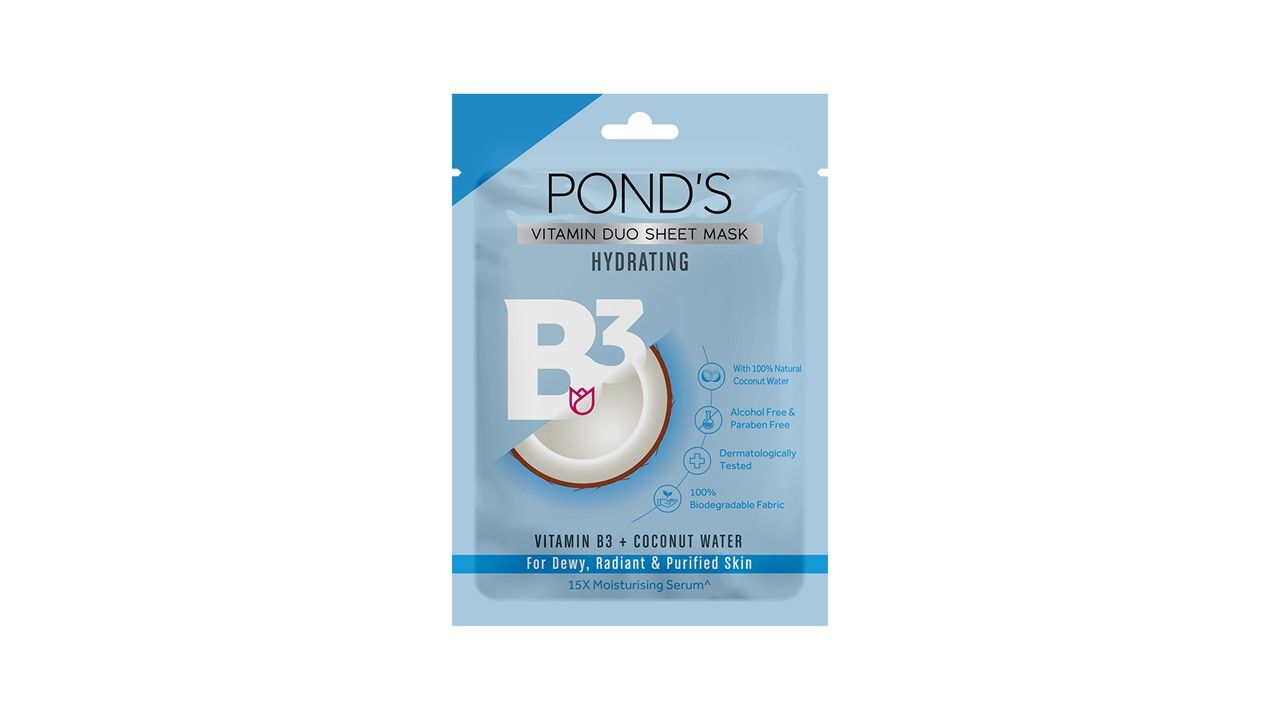 POND'S Vitamin Duo Sheet Mask-Hydrating Vitamin B3 + Coconut Water For ...