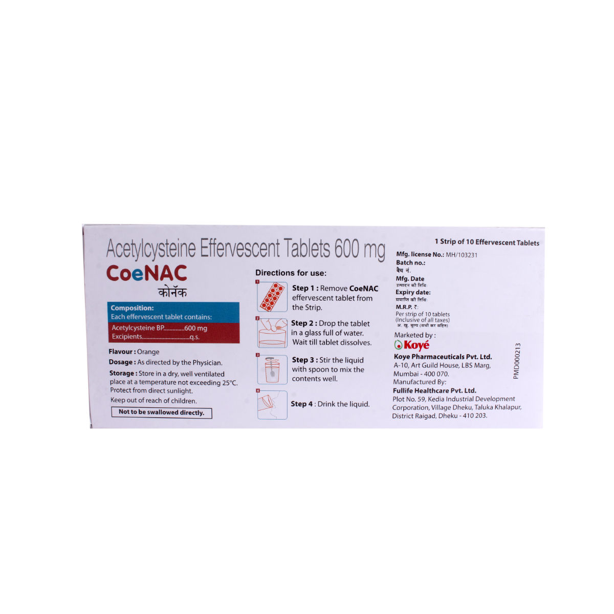 Coenac SF Orange Flavour Tablet 10's Price, Uses, Side Effects ...