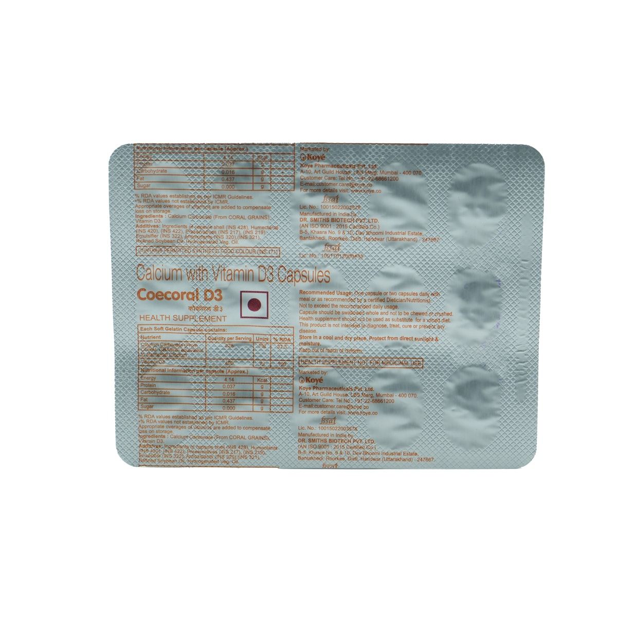 Coecoral D3 Capsule 15's Price, Uses, Side Effects, Composition ...