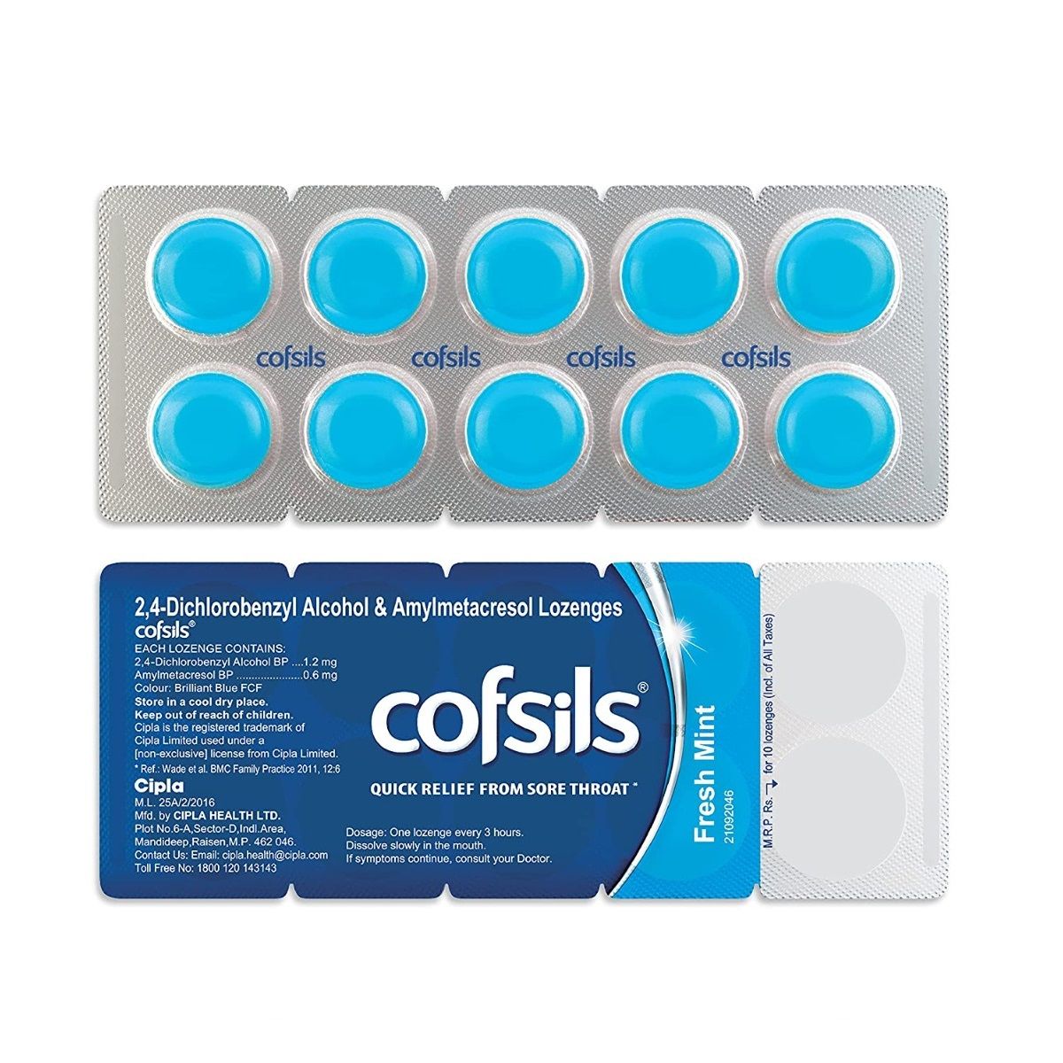 Cofsils Fresh Mint Flavour, 10 Lozenges Price, Uses, Side Effects ...