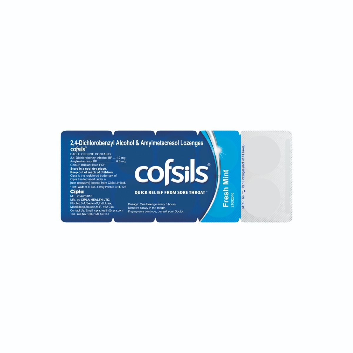Cofsils Fresh Mint Lozenges, 10 Count Price, Uses, Side Effects ...