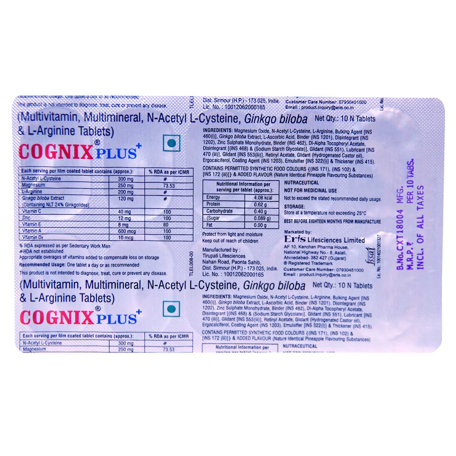 Cognix Plus + Tablet 10's Price, Uses, Side Effects, Composition - Apollo Pharmacy