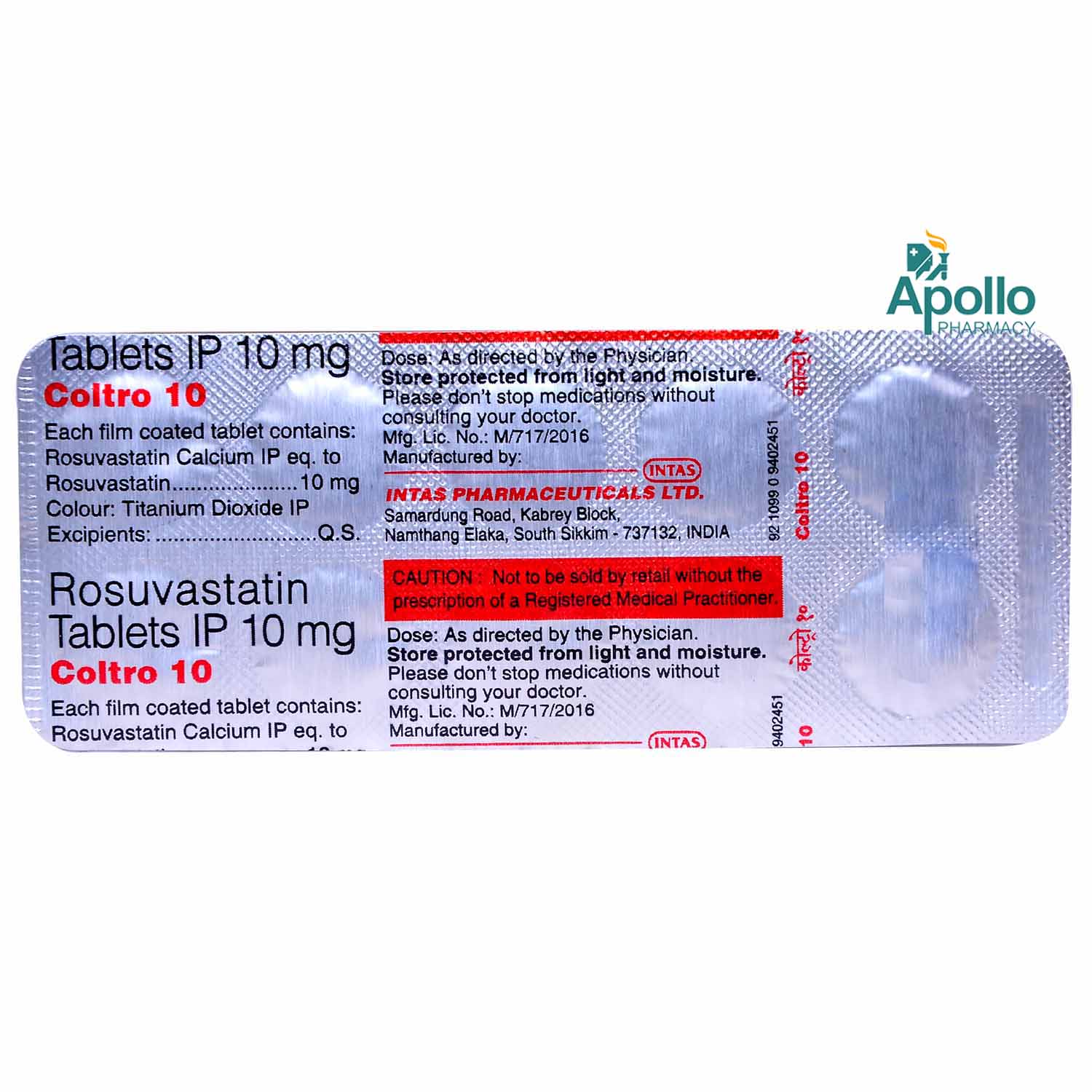COLTRO 10MG TABLET Price, Uses, Side Effects, Composition - Apollo Pharmacy