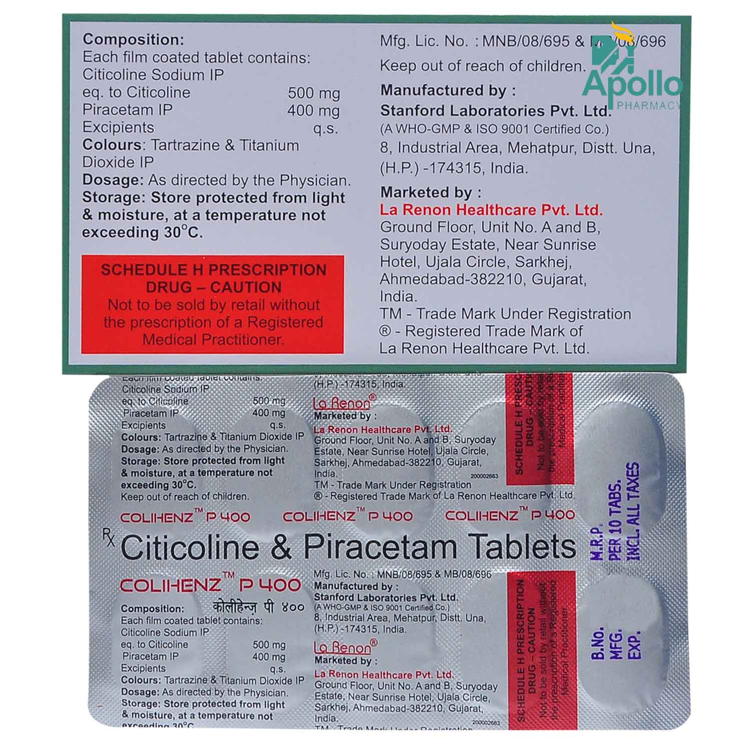 Colihenz P 400 Tablet 10's Price, Uses, Side Effects, Composition ...