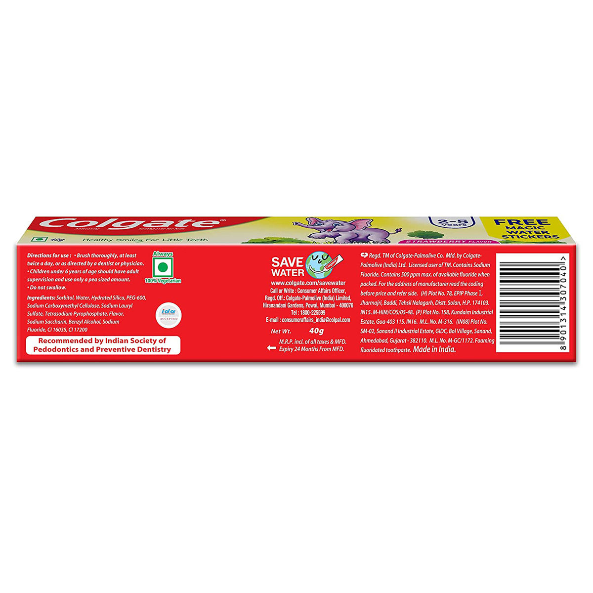 Colgate Natural Strawberry Flavour Kids Toothpaste for 3 to 5 Years ...