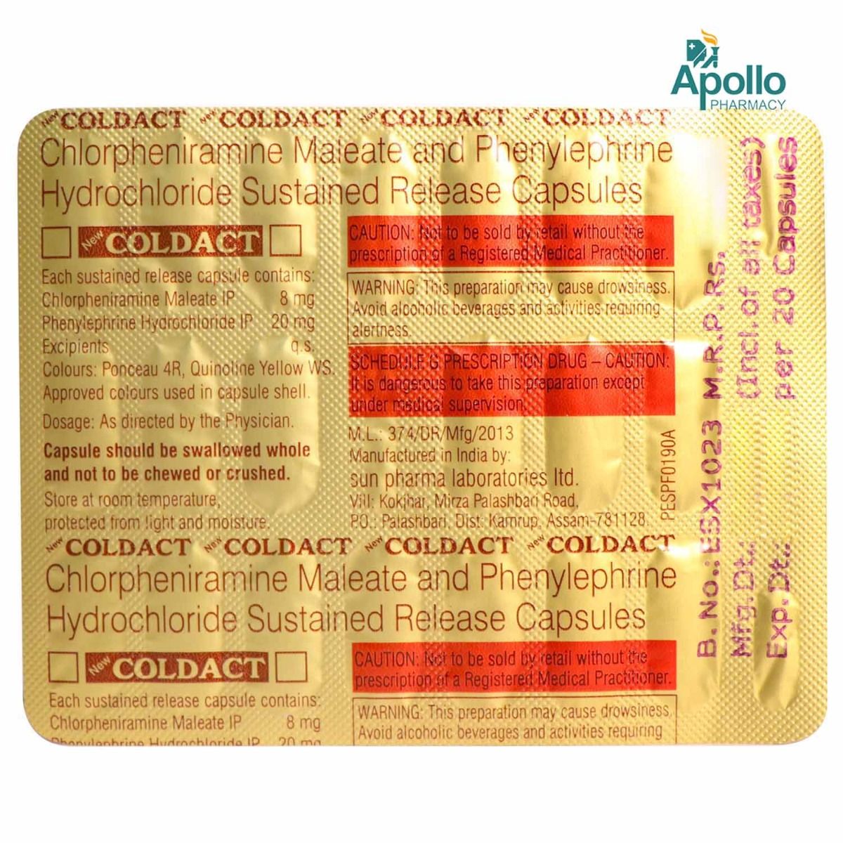 New Coldact Capsule 20's Price, Uses, Side Effects, Composition ...
