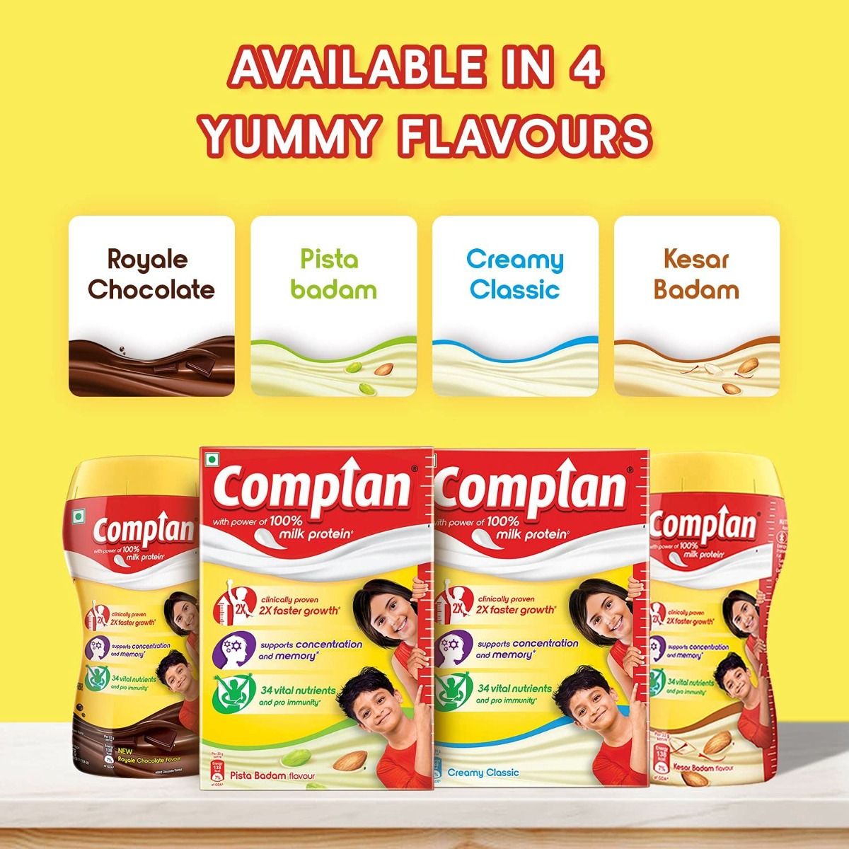 Complan Pista Badam Flavour Nutrition Drink Powder, 500 gm Refill Pack ...