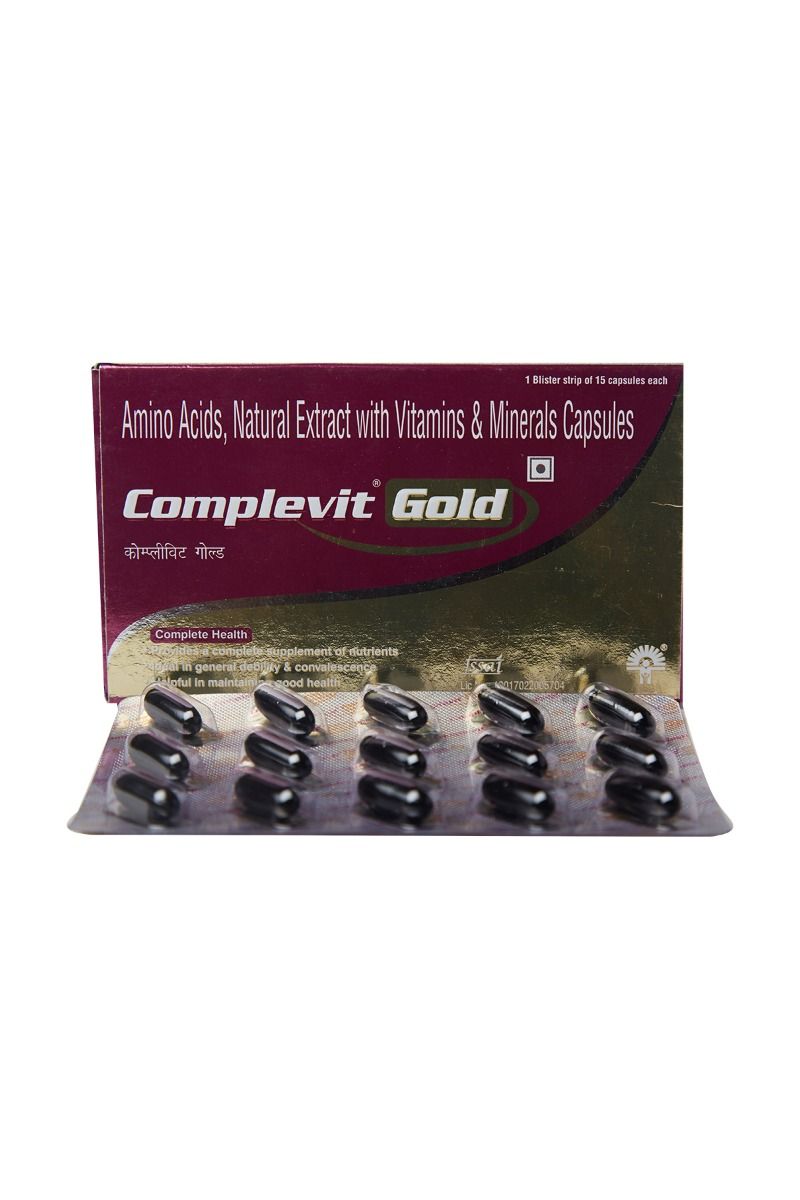 Complevit Gold Capsule 15's Price, Uses, Side Effects, Composition ...