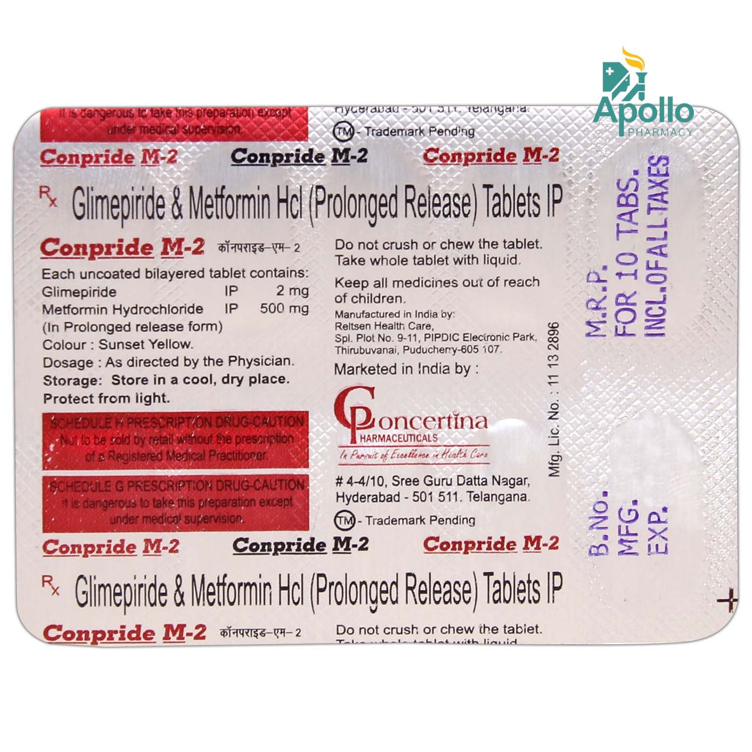 Conpride M-2 Tablet 10's Price, Uses, Side Effects, Composition ...