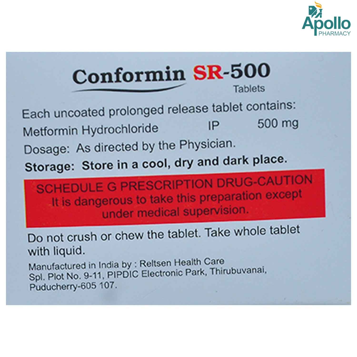 CONFORMIN SR 500MG TABLET Price, Uses, Side Effects, Composition ...