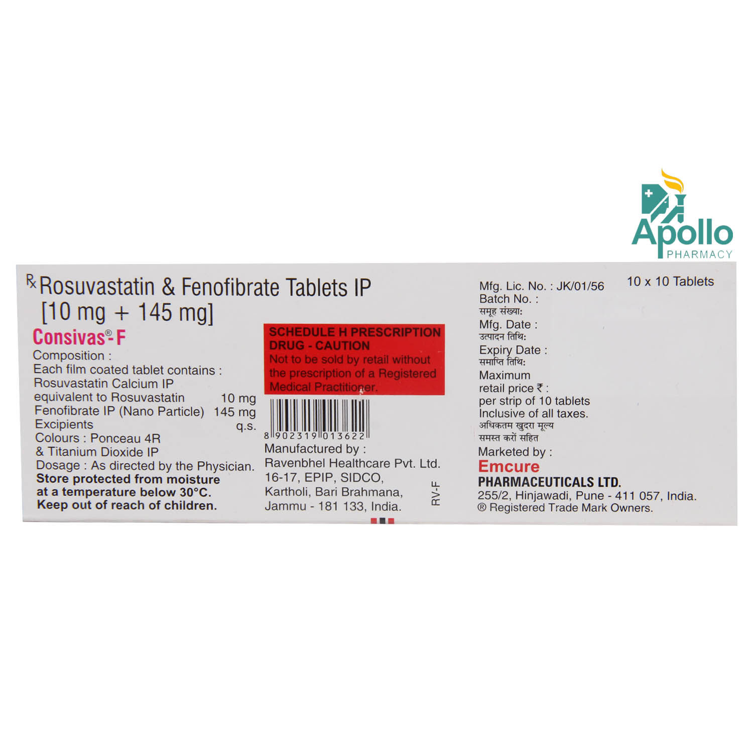Consivas F Tablet 10's Price, Uses, Side Effects, Composition - Apollo ...