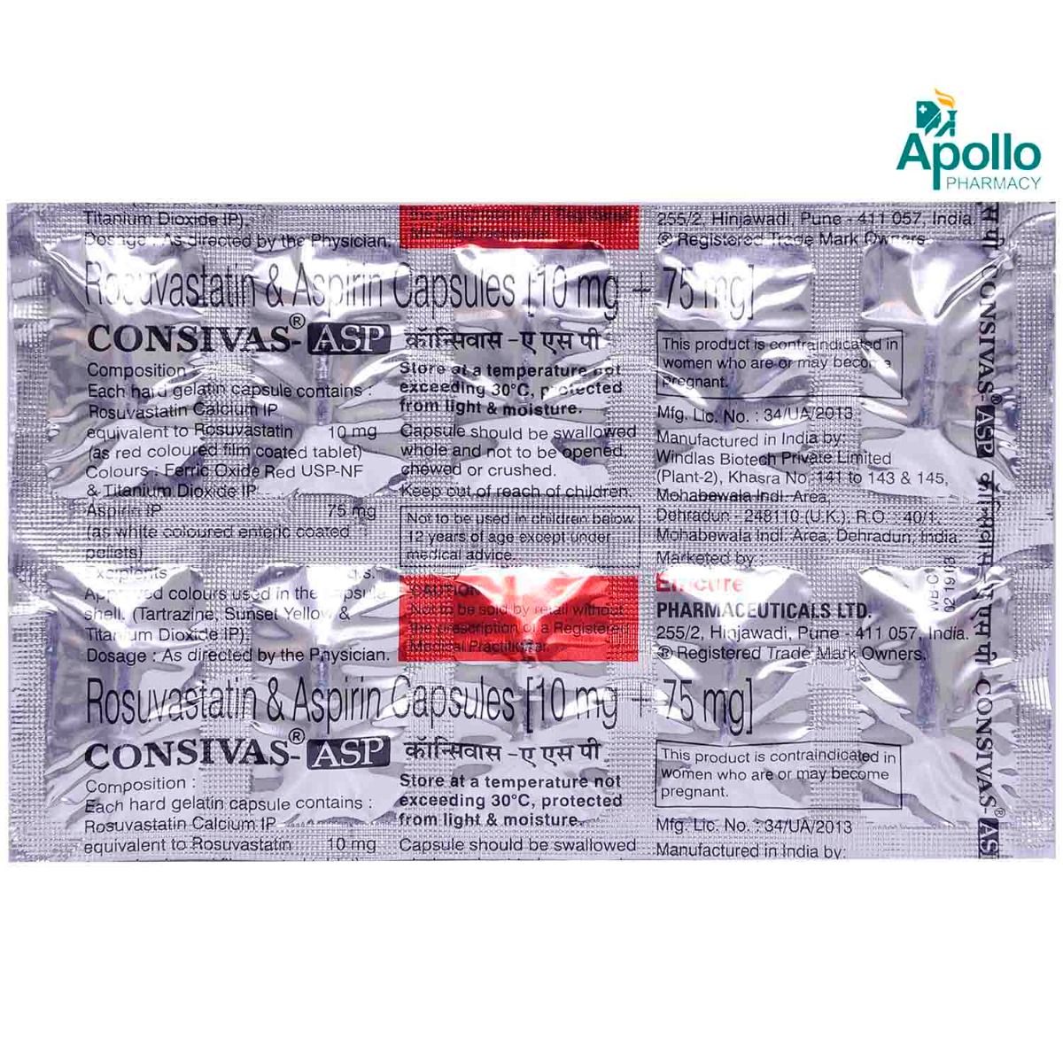 Consivas ASP Capsule 10's Price, Uses, Side Effects, Composition ...