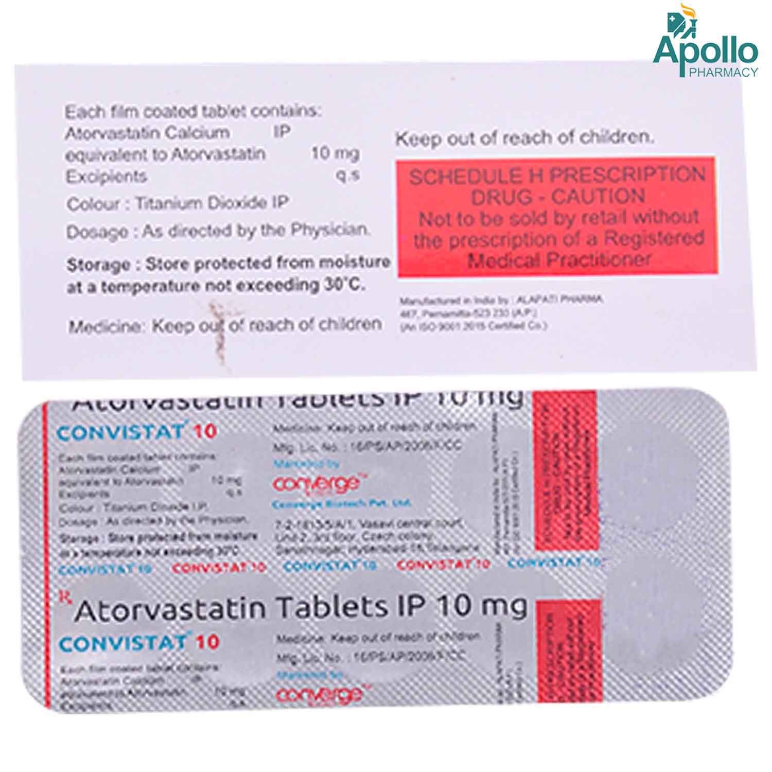 CONVISTAT 10MG TABLET 10'S Price, Uses, Side Effects, Composition ...