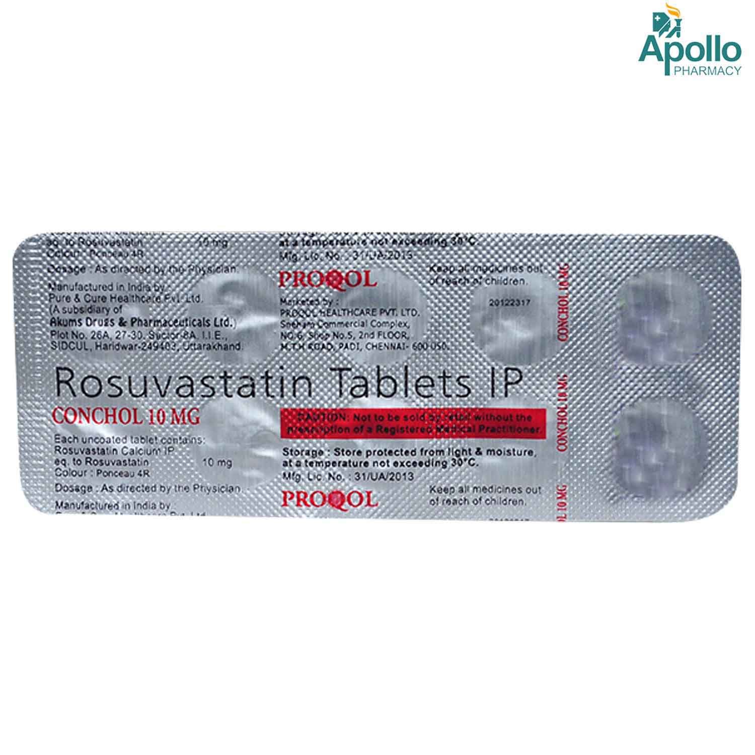 Conchol 10 mg Tablet 10's Price, Uses, Side Effects, Composition ...