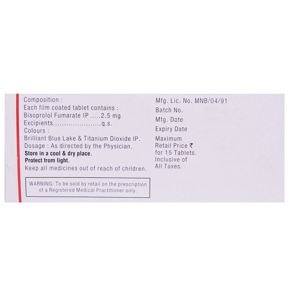 Corbis-2.5 Tablet 15's Price, Uses, Side Effects, Composition - Apollo ...