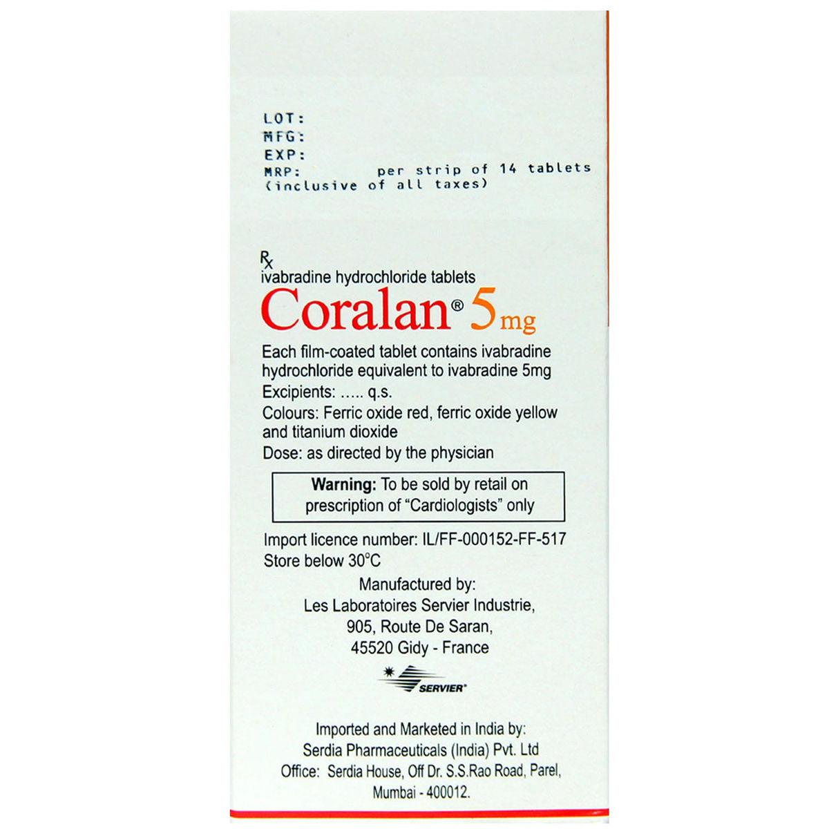 Coralan 5 mg Tablet 14's Price, Uses, Side Effects, Composition ...