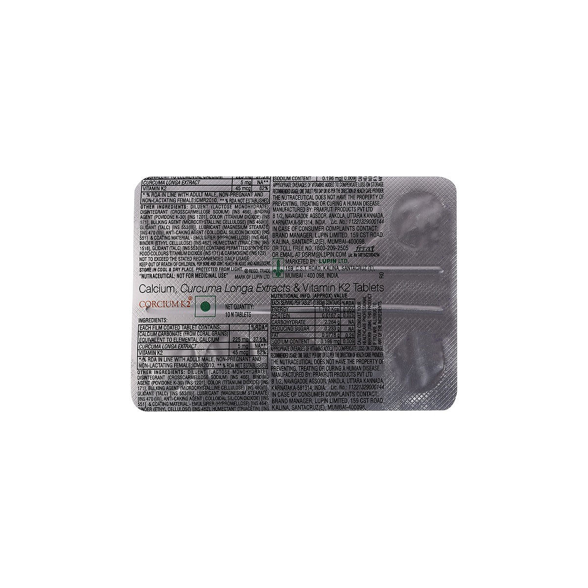 Corcium K2 Tablet 10's Price, Uses, Side Effects, Composition - Apollo ...