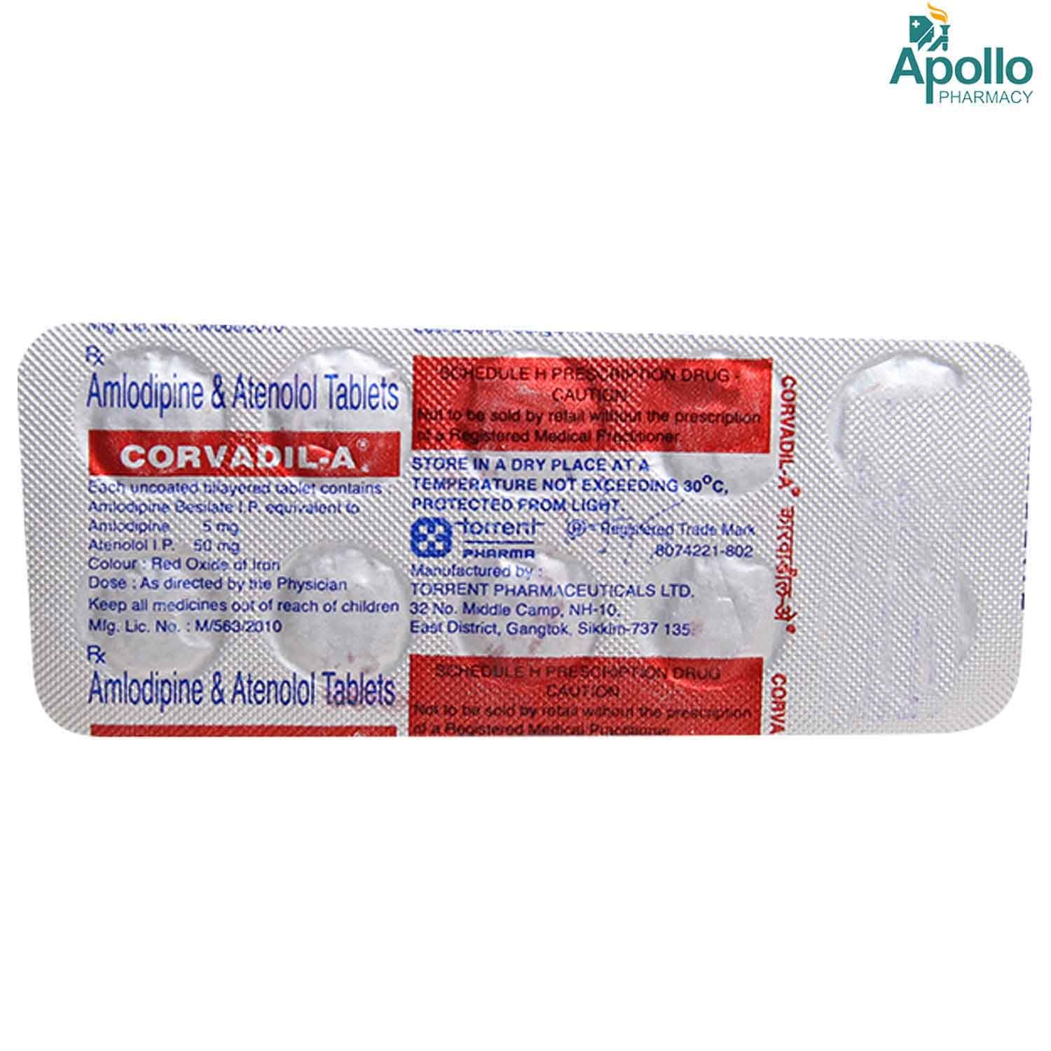 CORVADIL A 5/50MG TABLET 10'S Price, Uses, Side Effects, Composition ...