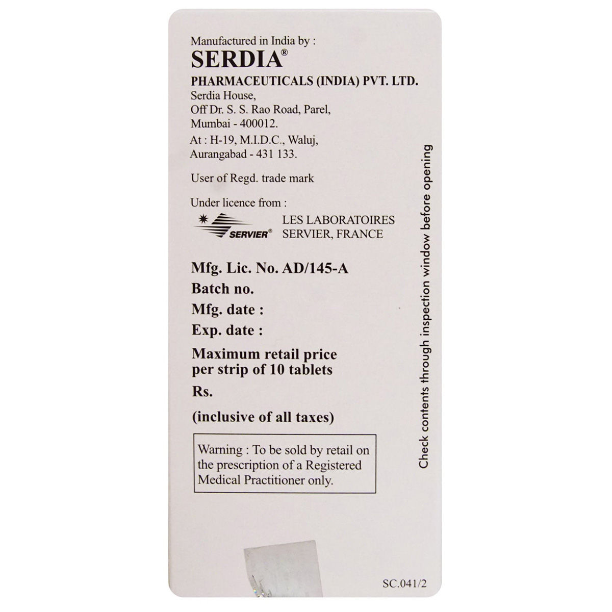 Coversyl 2 mg Tablet 10's Price, Uses, Side Effects, Composition - Apollo Pharmacy