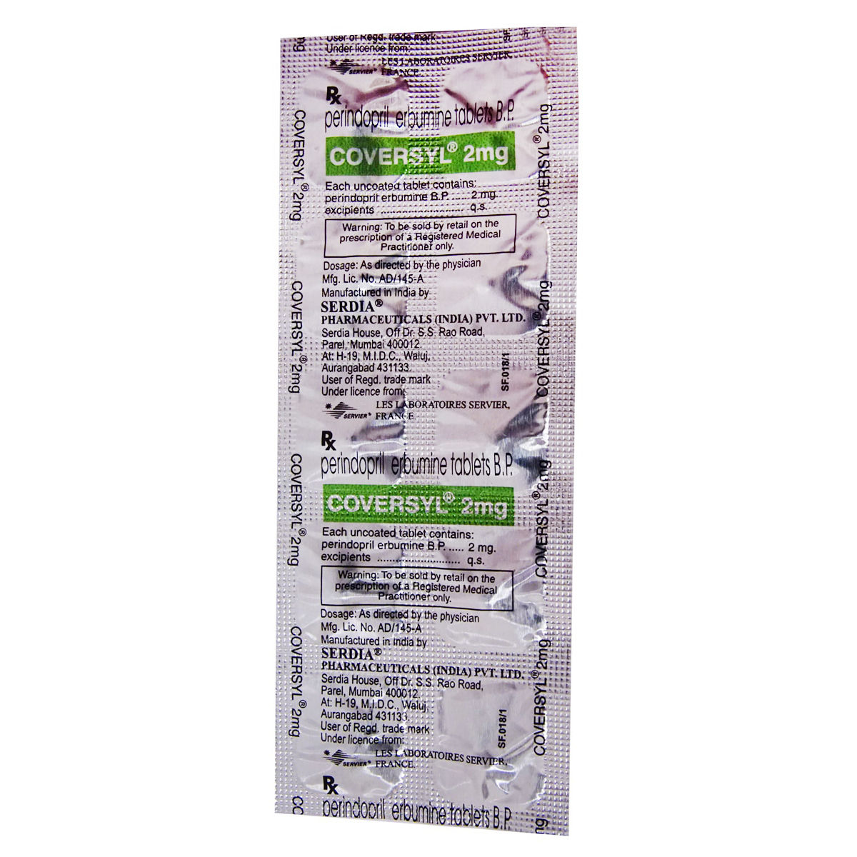 Coversyl 2 mg Tablet 10's Price, Uses, Side Effects, Composition ...