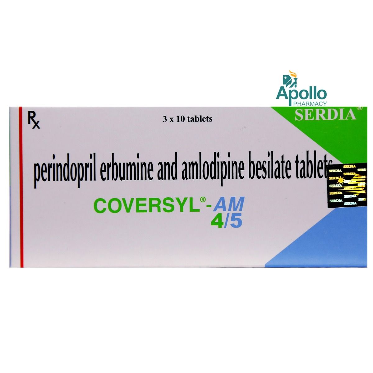 Coversyl AM 4/5 Tablet 10's Price, Uses, Side Effects, Composition - Apollo Pharmacy