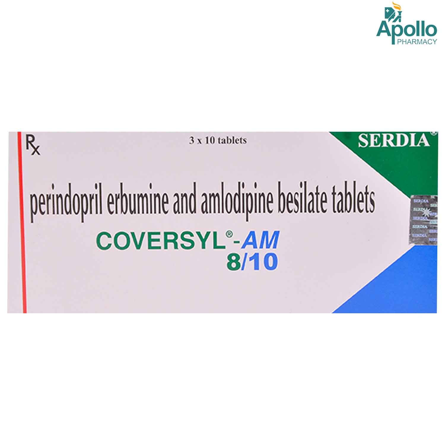 Coversyl-AM 8/10 Tablet 10's Price, Uses, Side Effects, Composition - Apollo Pharmacy